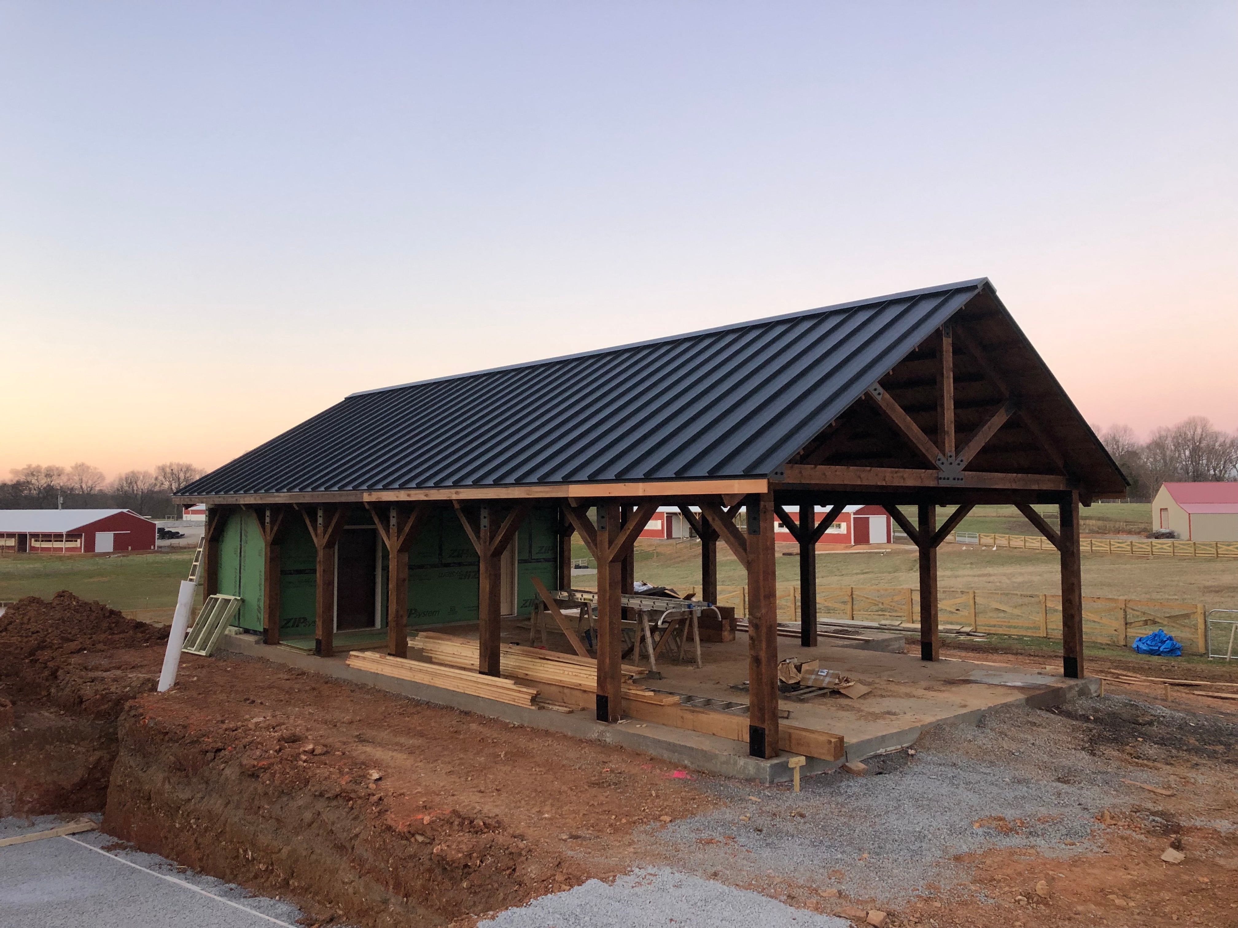 Pavilion using our brackets in Pennsylvania – Barn Brackets