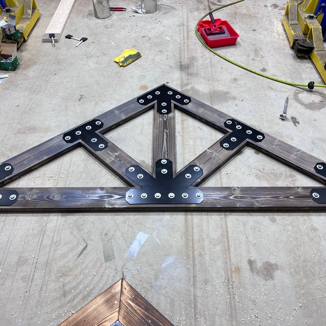 Truss ready for install in Indiana – Barn Brackets