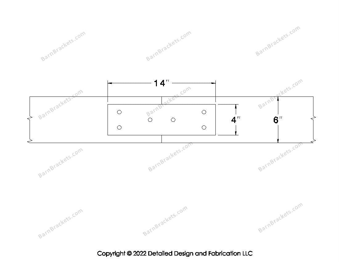 Union Brackets for 6 inch beams - Square - Triangular style holes ...